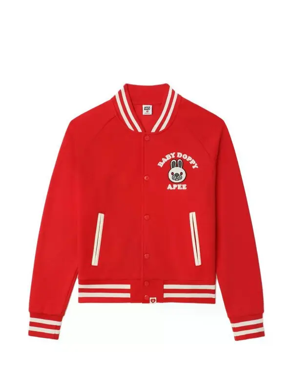 A BATHING APE Apee™ * Appliqué Striped Knitted Jacket