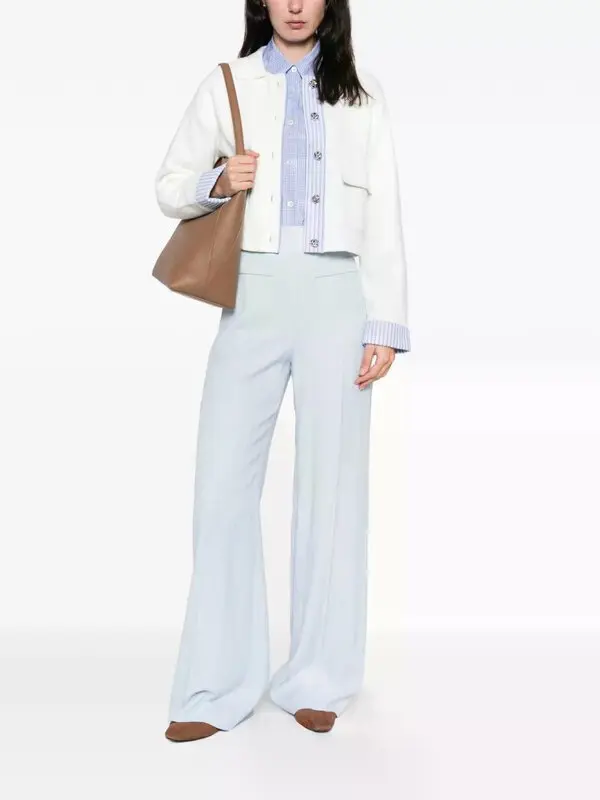 Sandro Polo-collar Cardigan With Striped Cuffs - Neutrals