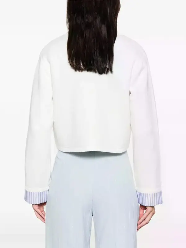 Sandro Polo-collar Cardigan With Striped Cuffs - Neutrals