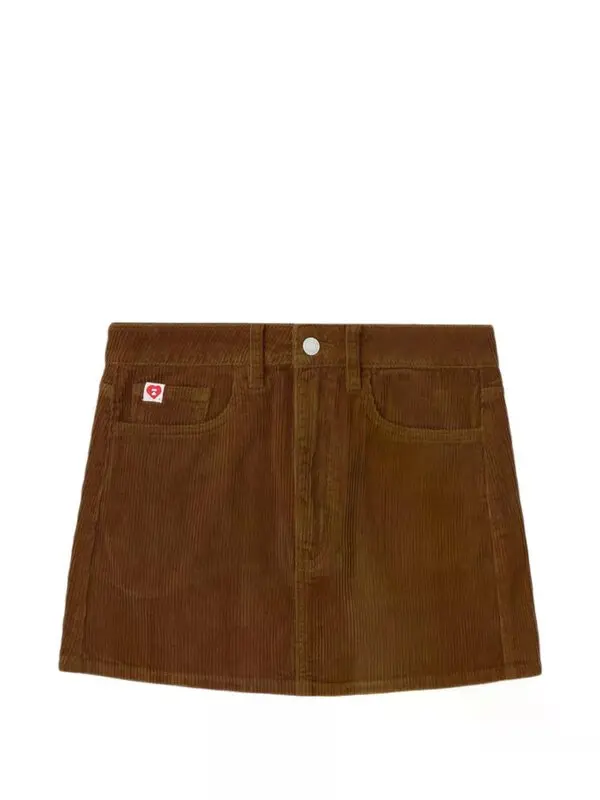 A BATHING APE Heart-motif Corduroy Mini Skirt