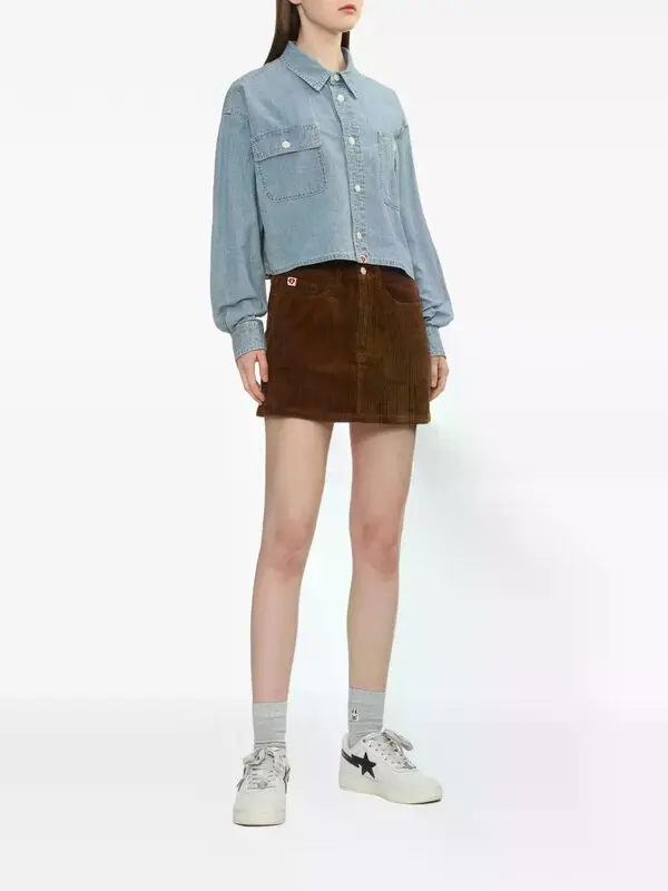 A BATHING APE Heart-motif Corduroy Mini Skirt
