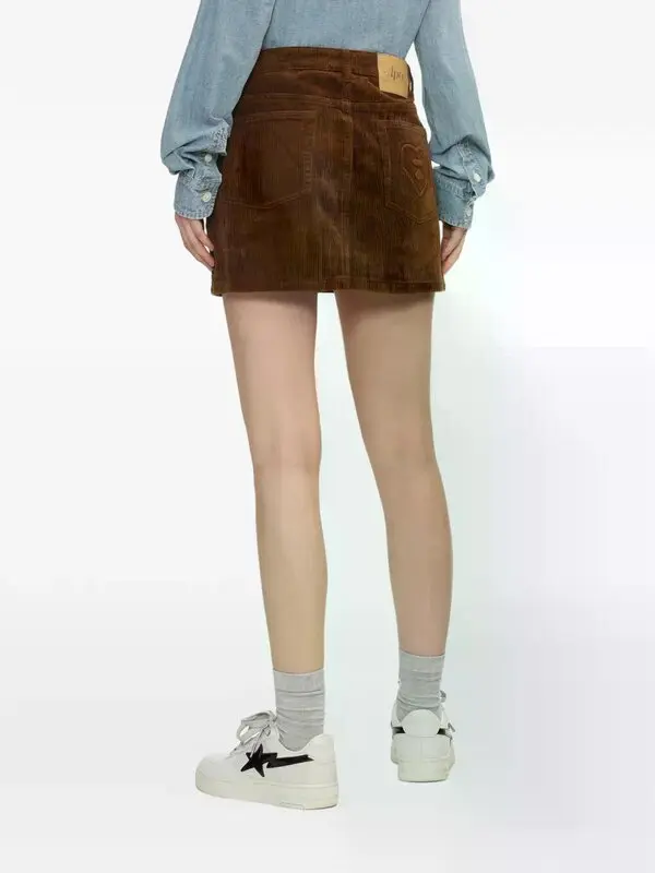 A BATHING APE Heart-motif Corduroy Mini Skirt