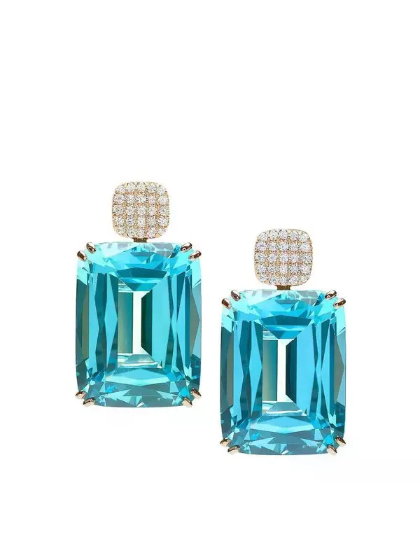 Goshwara Topaz And Diamond Earrings - Blue