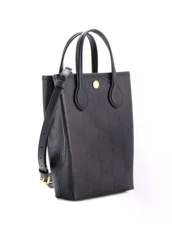 Gucci Vertical Gg Embossed Leather Mini Tote Bag
