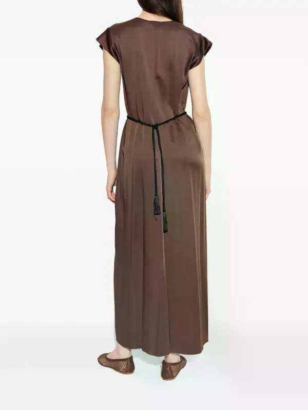 FORTE_FORTE Knot V-neck Maxi Dress - Brown