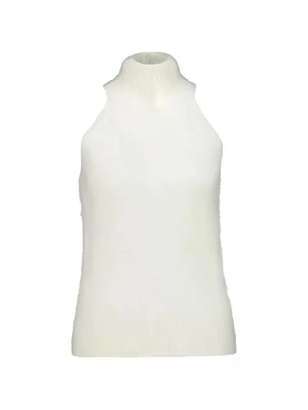 LISA YANG Leaya Knitted Sleeveless Vest - White
