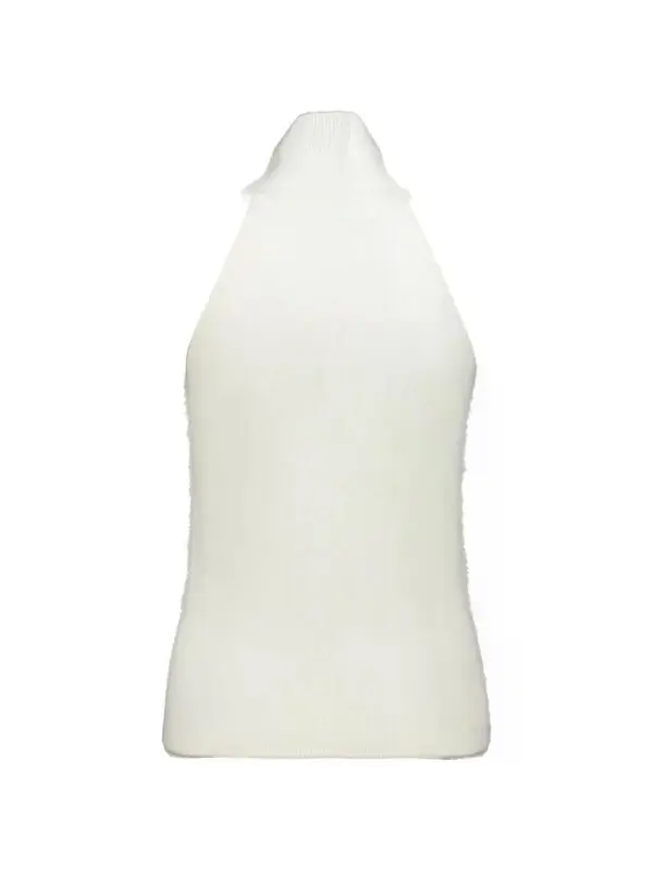 LISA YANG Leaya Knitted Sleeveless Vest - White
