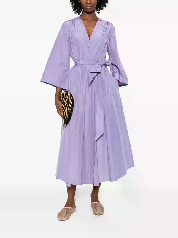FORTE_FORTE Belted Midi Dress - Purple