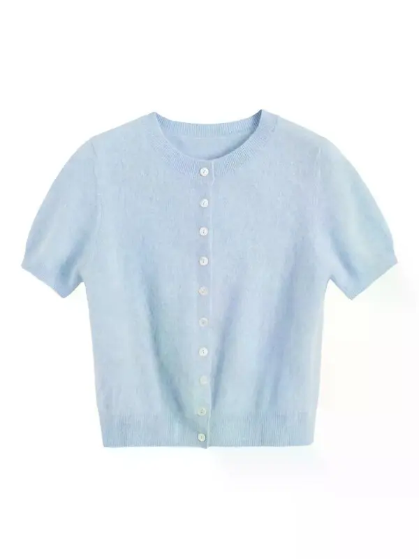 Chinti & Parker Button-fastening Brushed Cardigan - Blue