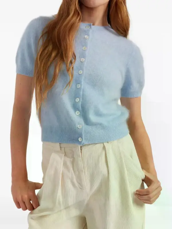 Chinti & Parker Button-fastening Brushed Cardigan - Blue