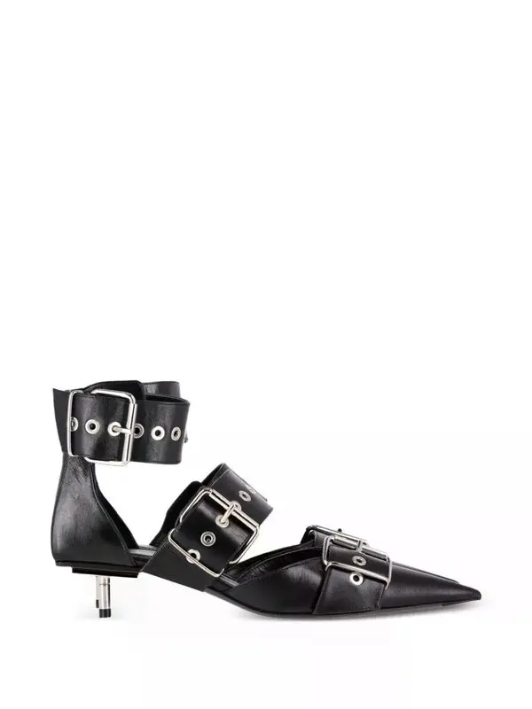 Balenciaga Buckle Leather Stiletto Pumps