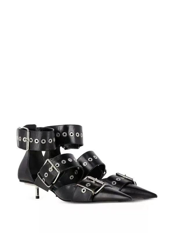 Balenciaga Buckle Leather Stiletto Pumps