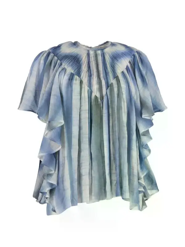 Chloé Ruffled Tie-dye Blouse