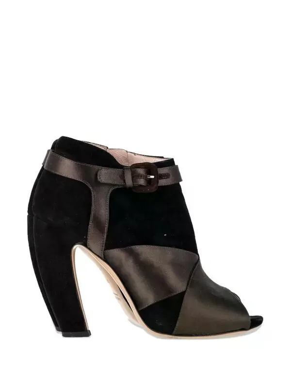 Miu Miu Peep-toe Buckle Ankle Boots