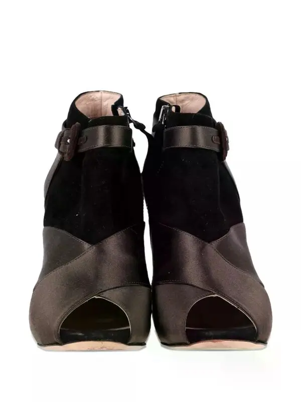 Miu Miu Peep-toe Buckle Ankle Boots