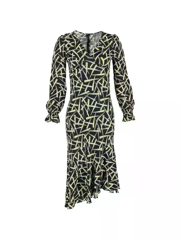 Diane Von Furstenberg Vintage Geometric-pattern Midi Dress