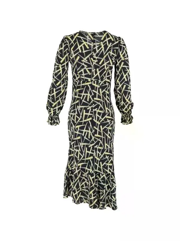 Diane Von Furstenberg Vintage Geometric-pattern Midi Dress