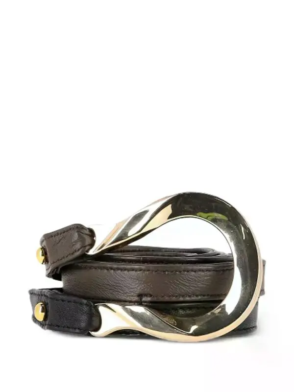 Diane Von Furstenberg Double-strap Leather Belt With Gold-tone Hardware - Brown