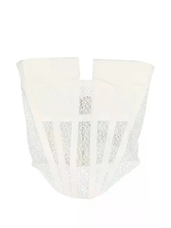 DION LEE Lace-detail Corset Top - White
