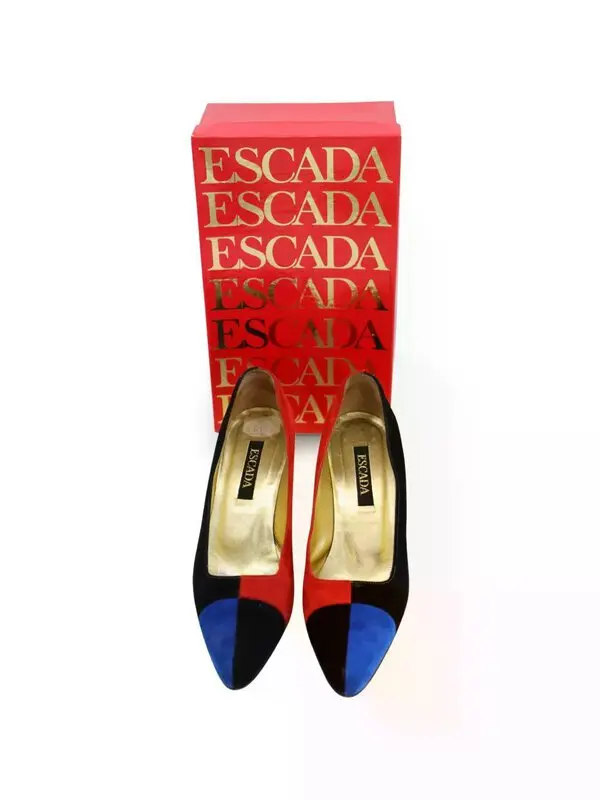 Escada 1980s Colour-block Suede Pumps