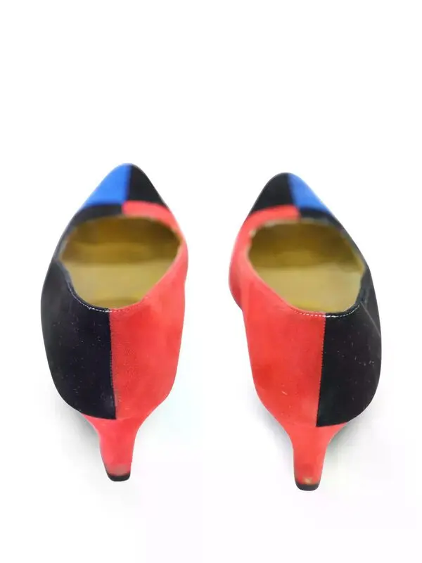 Escada 1980s Colour-block Suede Pumps