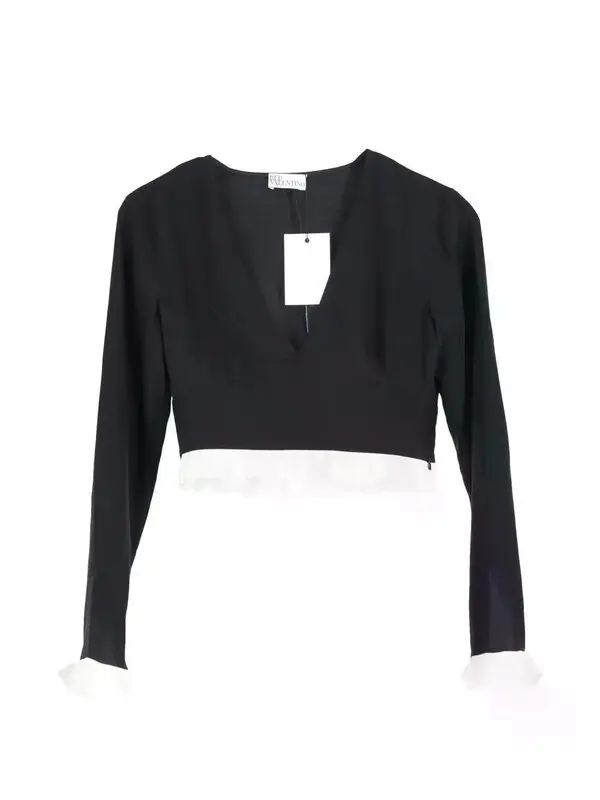Red Valentino Ruffled-hem Cropped Top