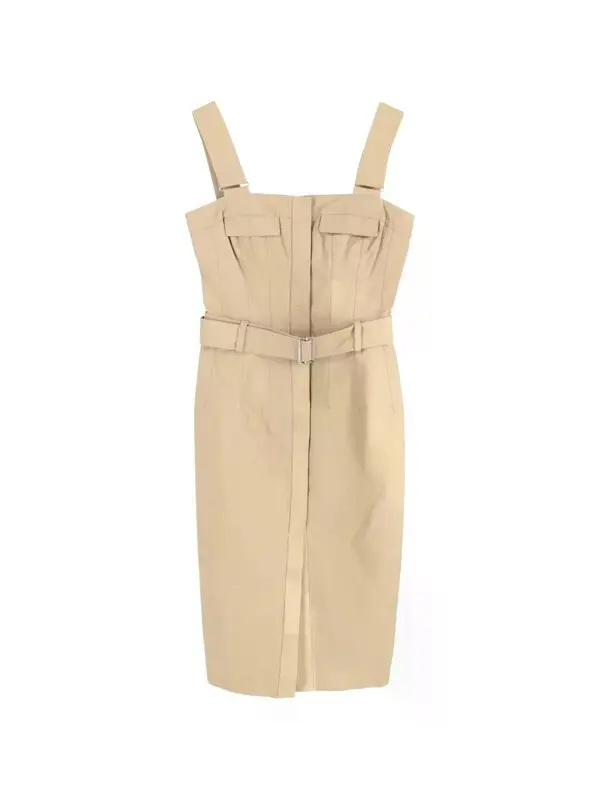 Alexander McQueen Cotton Belted Midi Dress