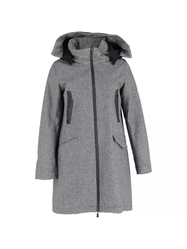 Herno Houndstooth Zip-up Coat
