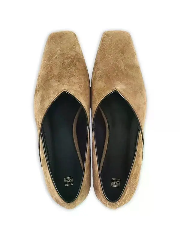 TOTEME Square Toe Suede Ballet Flats
