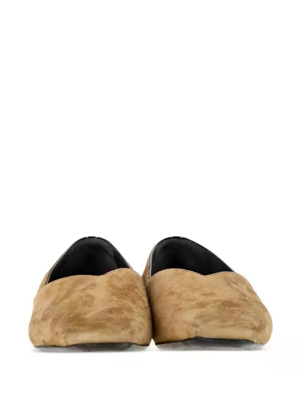 TOTEME Square Toe Suede Ballet Flats