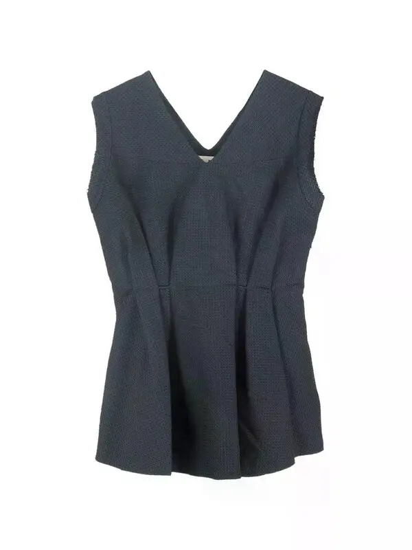 Marni Textured V-neck Peplum Top
