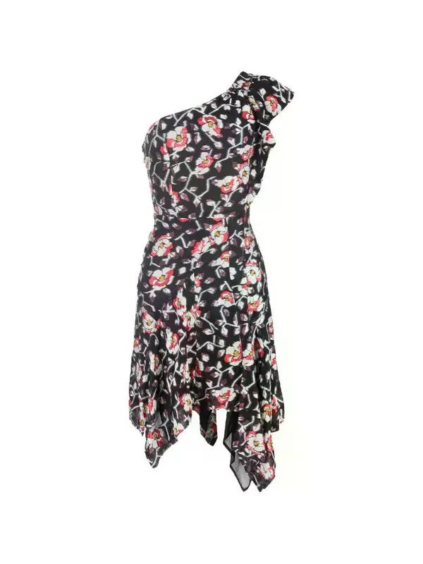 ISABEL MARANT VINTAGE One-shoulder Floral Print Mini Dress
