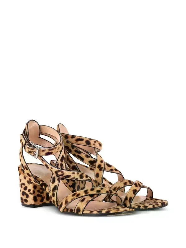 GIANVITO ROSSI Leopard-print Block-heel Sandals