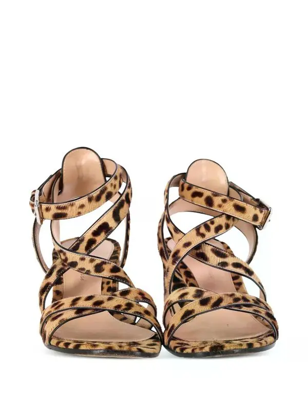 GIANVITO ROSSI Leopard-print Block-heel Sandals