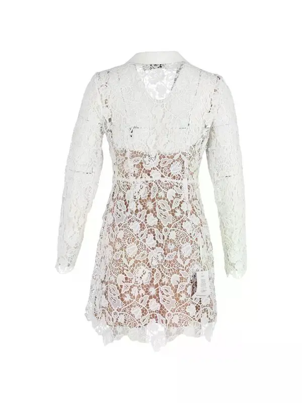 SELF-PORTRAIT Collared Lace Mini Dress