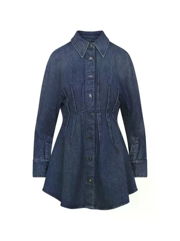 Givenchy Buttoned Denim Mini Dress - Blue