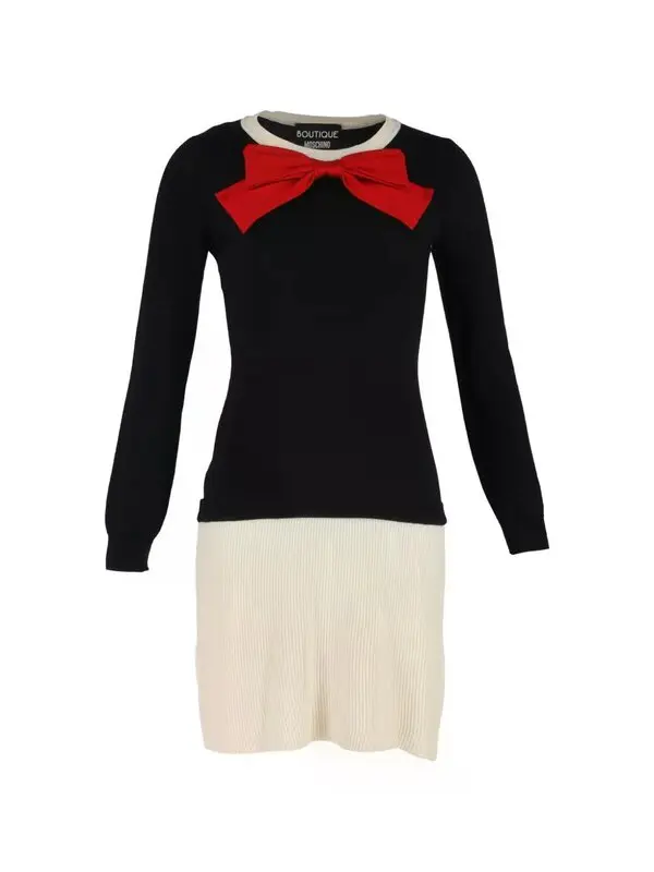 Moschino Bow Long-sleeve Mini Dress