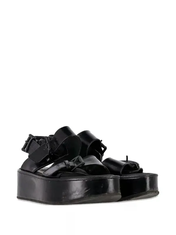 ANN DEMEULEMEESTER VINTAGE Leather Strappy Platform Sandals