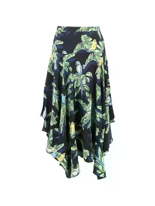 Stella McCartney Asymmetric Parrot-print Skirt