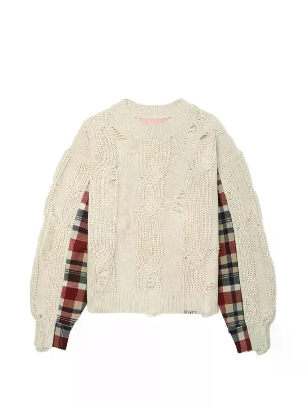 A BATHING APE Distressed Check-pattern Sweater