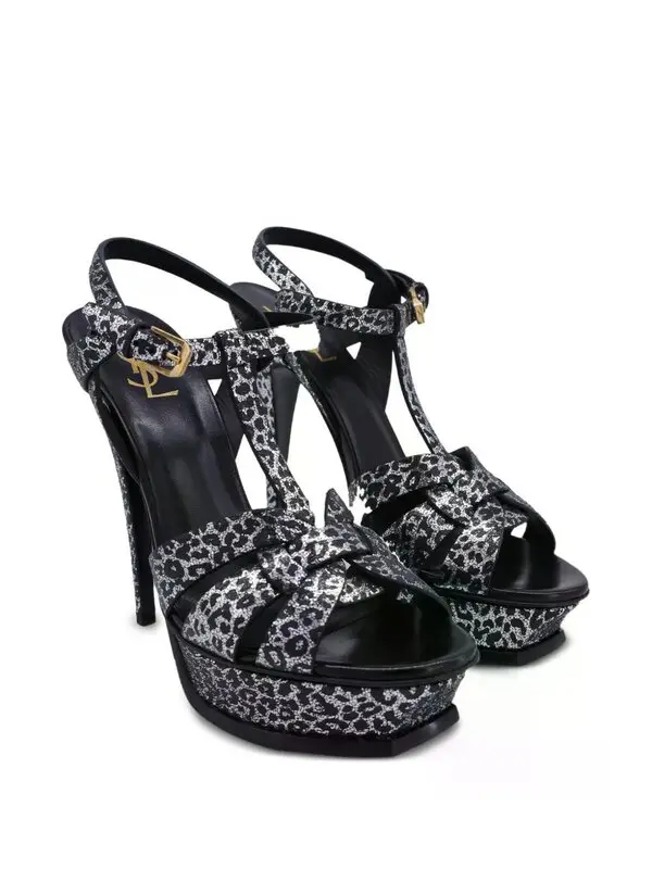 Saint Laurent Platform T-strap Pumps - Black