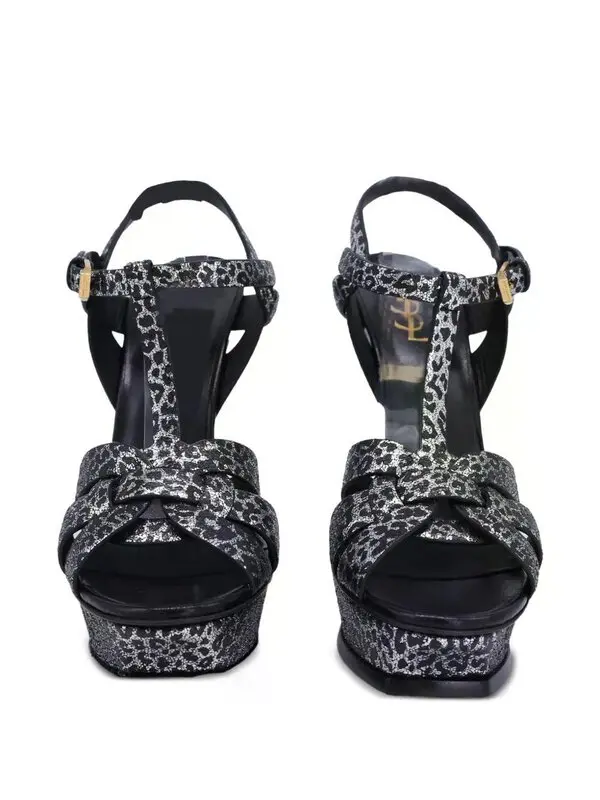 Saint Laurent Platform T-strap Pumps - Black