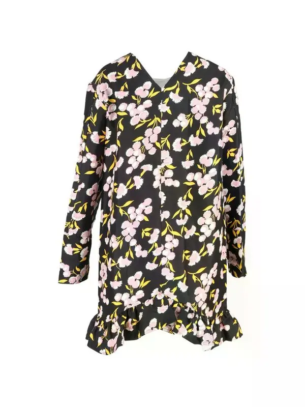 Marni Floral-print Ruffled Hem Dress