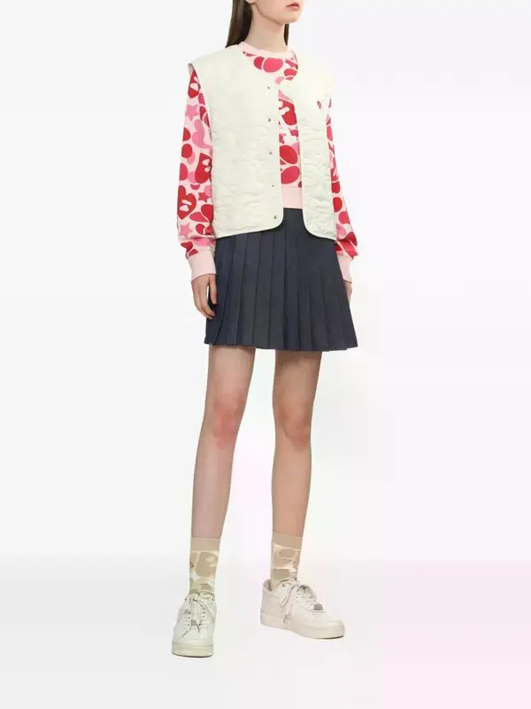 A BATHING APE Quilted Gilet With Heart Appliqu - Neutrals