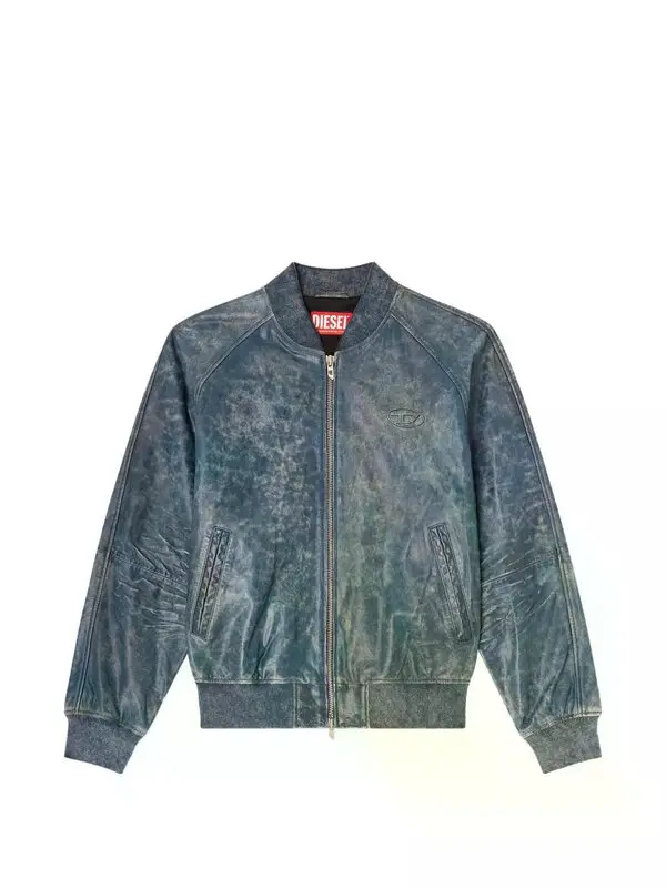 DIESEL® L-cobb Leather Bomber Jacket