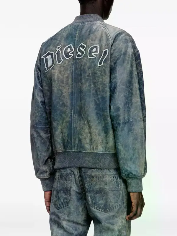 DIESEL® L-cobb Leather Bomber Jacket