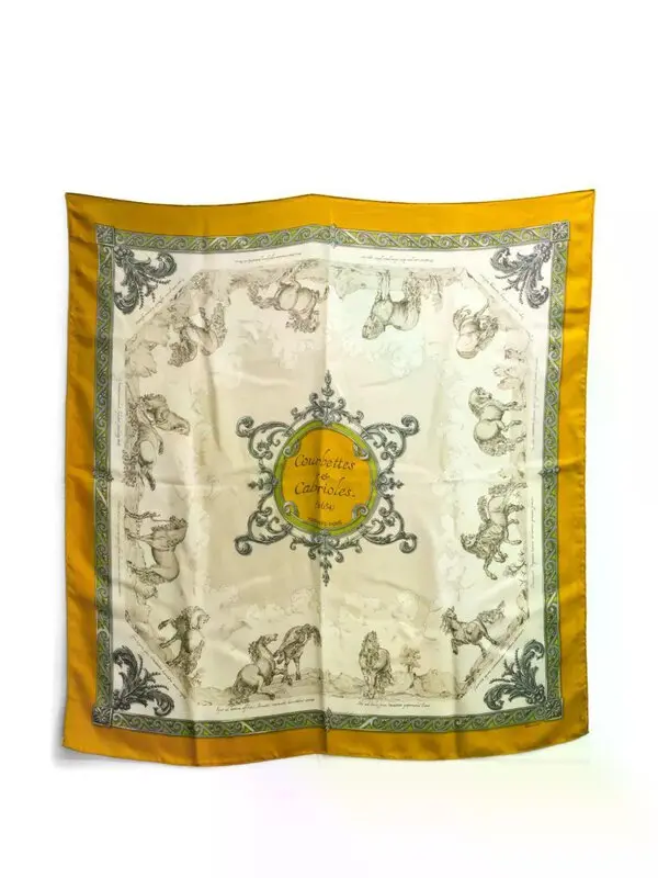 Hermès 1962 Courbettes Et Cabrioles Silk Scarf - Neutrals