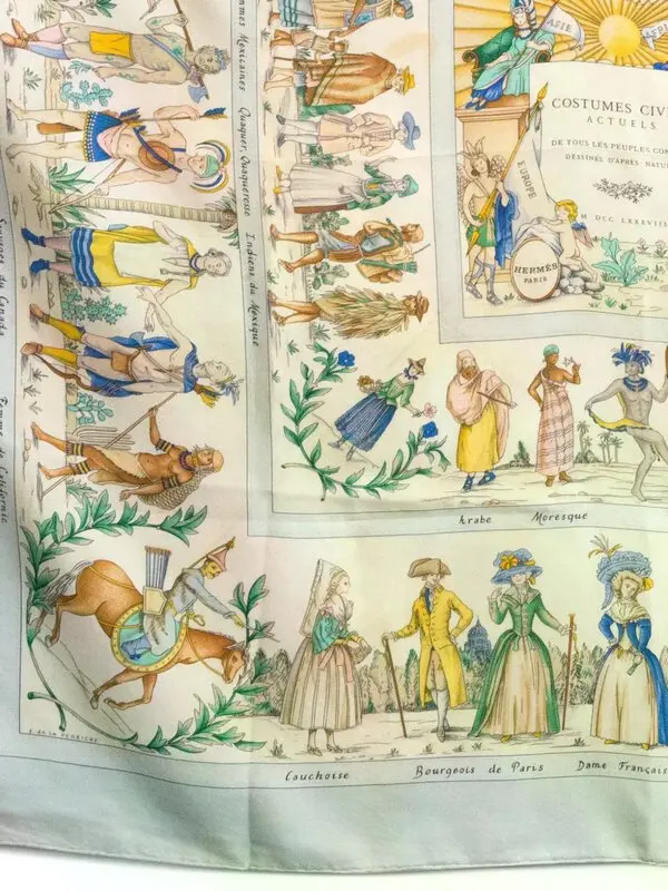 Hermès 1995 Costumes Civils Actuels Silk Scarf