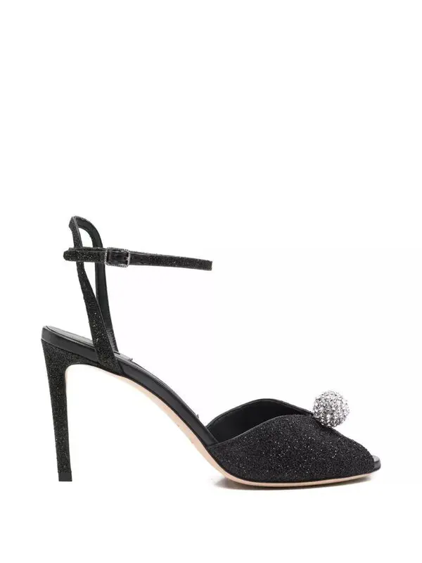 JIMMY CHOO Sacora Glitter Heeled Sandals