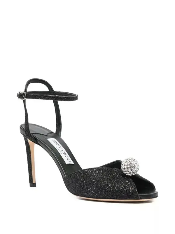 JIMMY CHOO Sacora Glitter Heeled Sandals